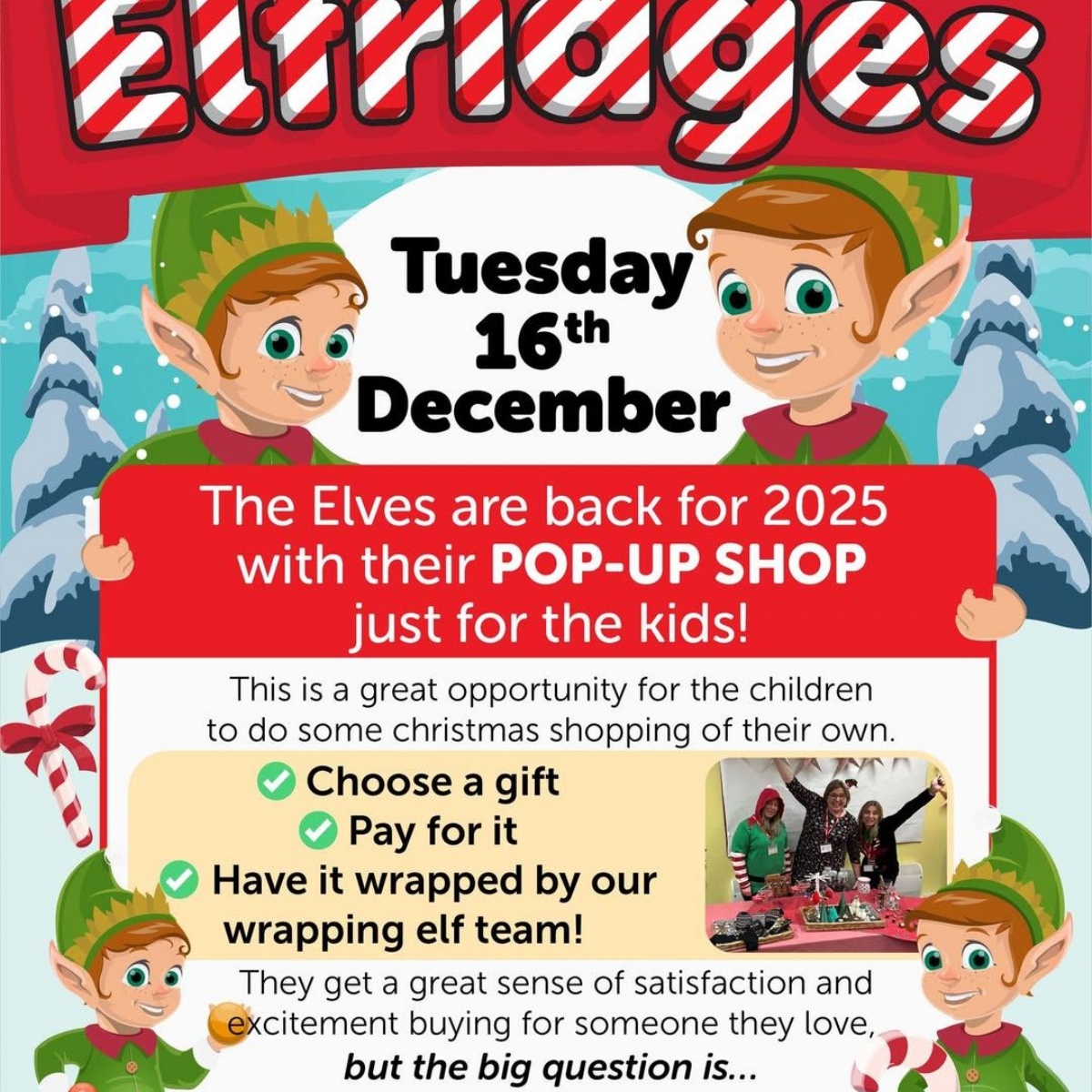Prees CE Primary School and Nursery - Elfridges Returns for Christmas